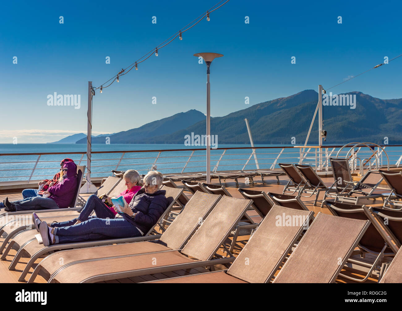 September 14, 2018 - Inside Passage, Alaska: Passengers on Holland ...