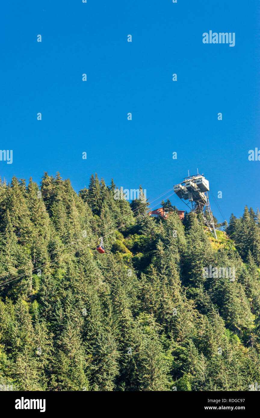 September 14, 2018 - Juneau, Alaska: Skybridge at top of Mount Roberts ...