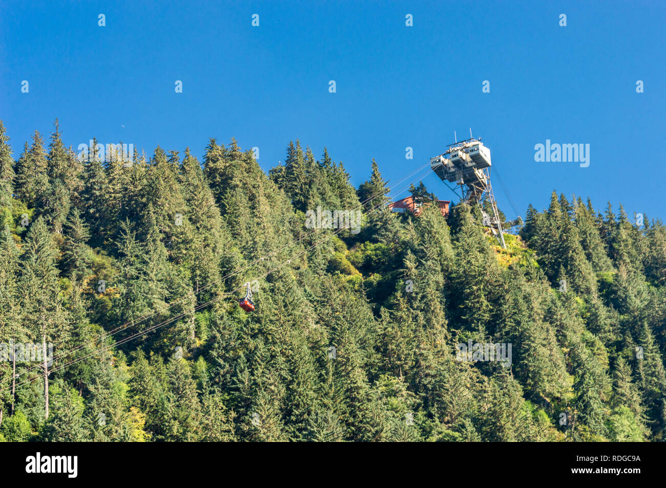 September 14, 2018 - Juneau, Alaska: Skybridge at top of Mount Roberts ...