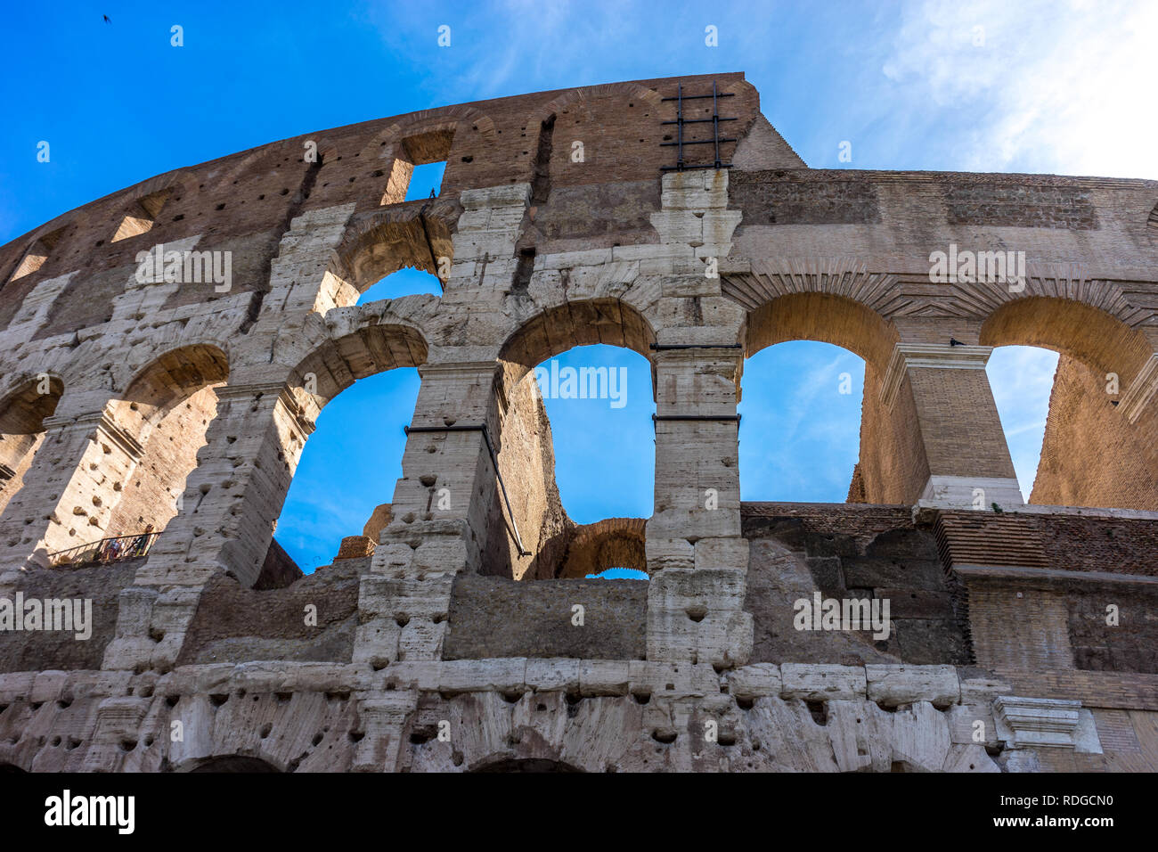 Facade of the Great Roman Colosseum (Coliseum, Colosseo), also known as ...