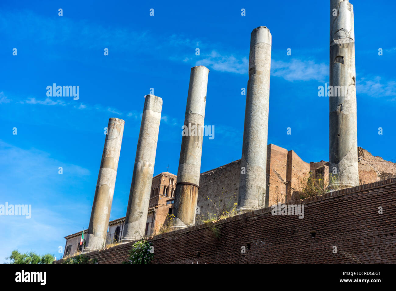Italy, Rome, Roman Forum, columns of the temple of venus and roma Stock ...