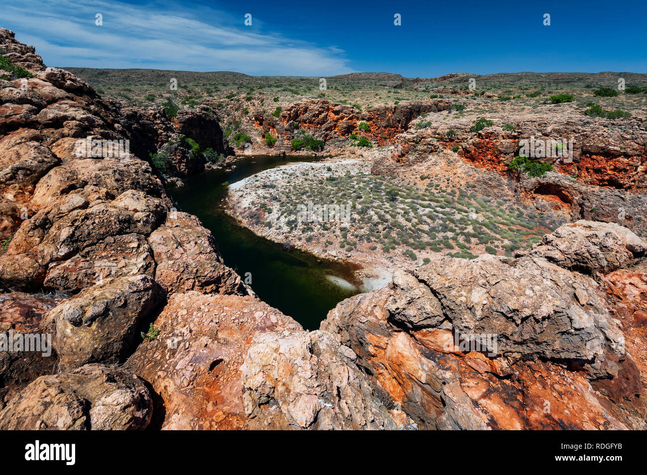 Rugged cliffs at Yardie Creek Gorge Stock Photo - Alamy