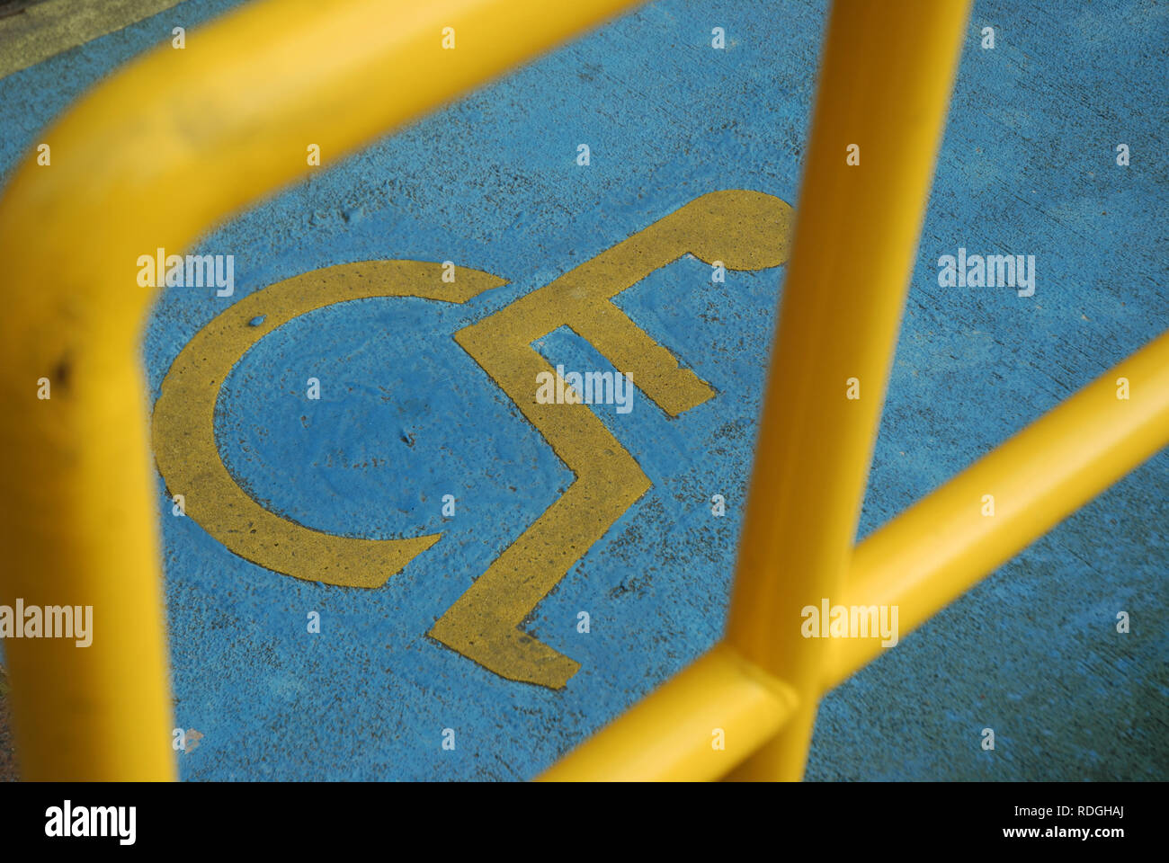 Disabled Warning Sign Painted on the Road, Portsmouth, Hampshire, Great ...