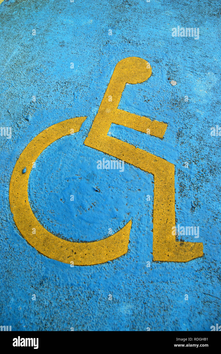 Disabled Warning Sign Painted on the Road, Portsmouth, Hampshire, Great ...