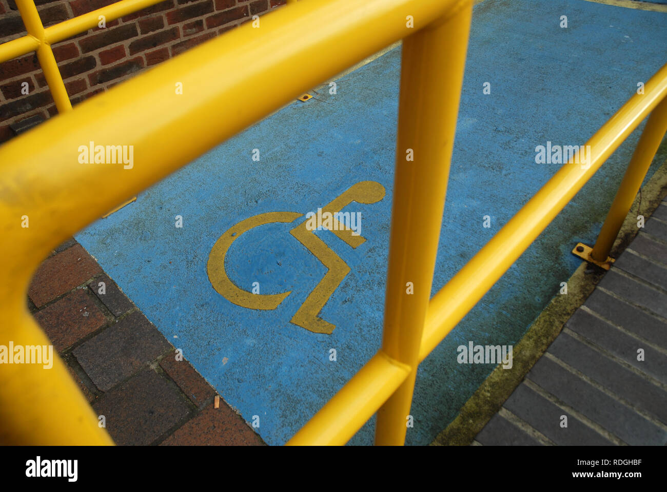 Disabled Warning Sign Painted on the Road, Portsmouth, Hampshire, Great ...