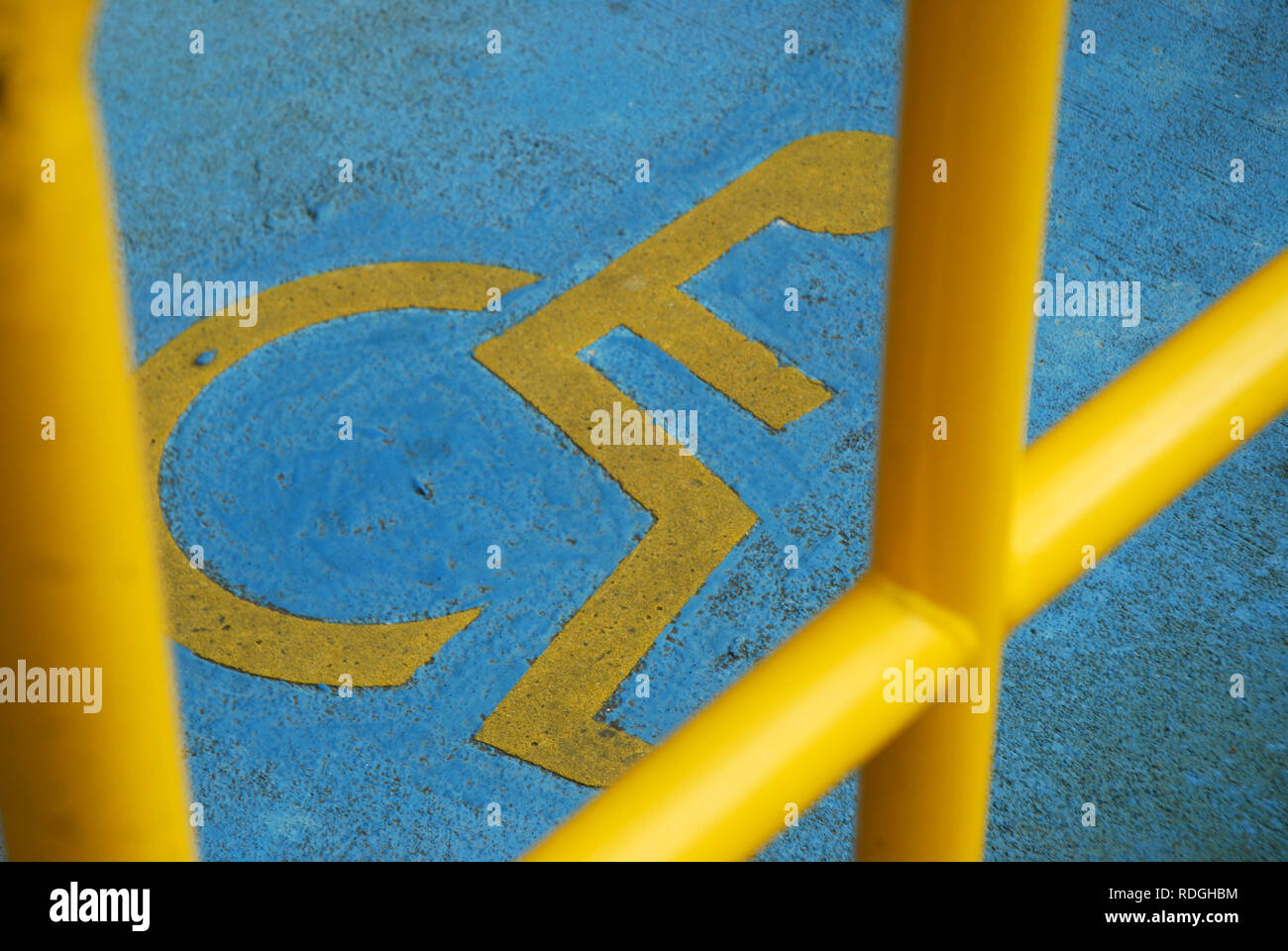 Disabled Warning Sign Painted on the Road, Portsmouth, Hampshire, Great ...