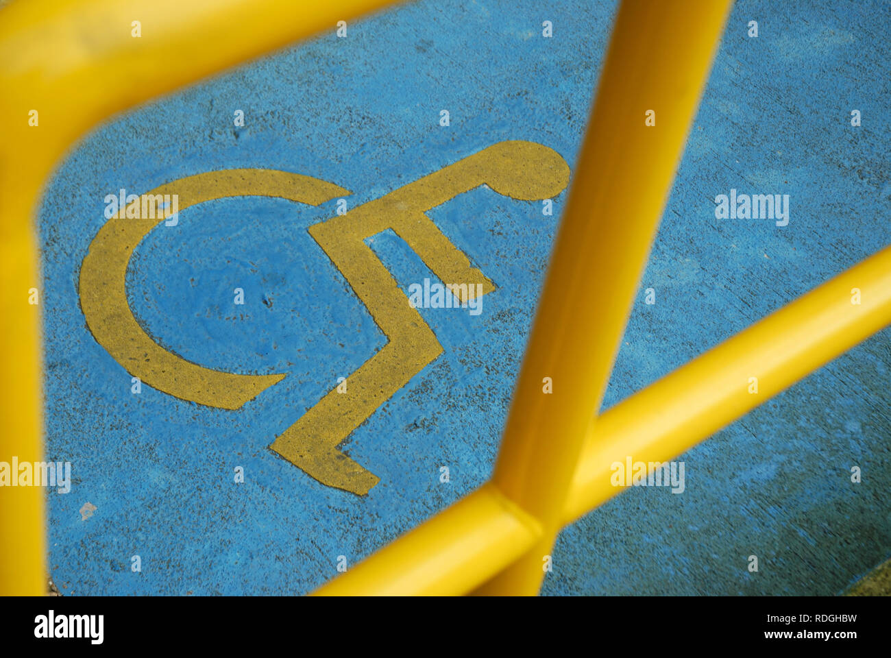 Disabled Warning Sign Painted on the Road, Portsmouth, Hampshire, Great ...