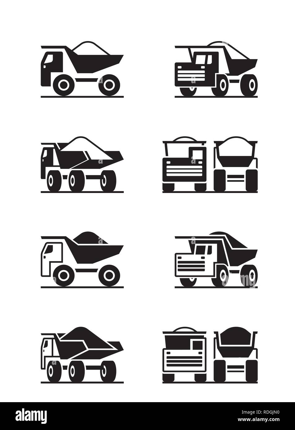 Heavy duty truck in different perspective - vector illustration Stock ...