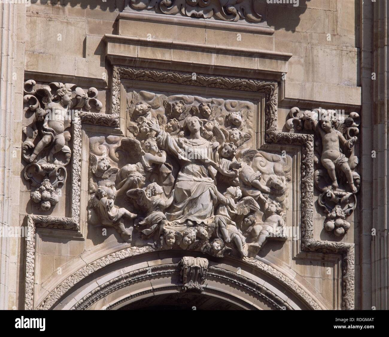 RELIEVE DE LA ASUNCION EN LA FACHADA. Location: CATEDRAL. JAEN. SPAIN ...