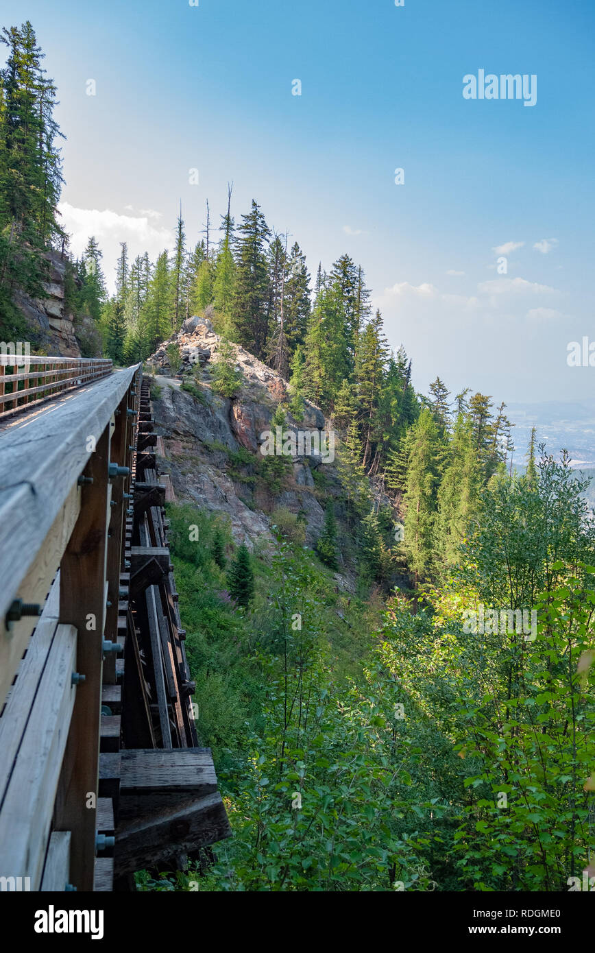Old railroad bridge over Myra canyon in Okanagan valley Stock Photo - Alamy