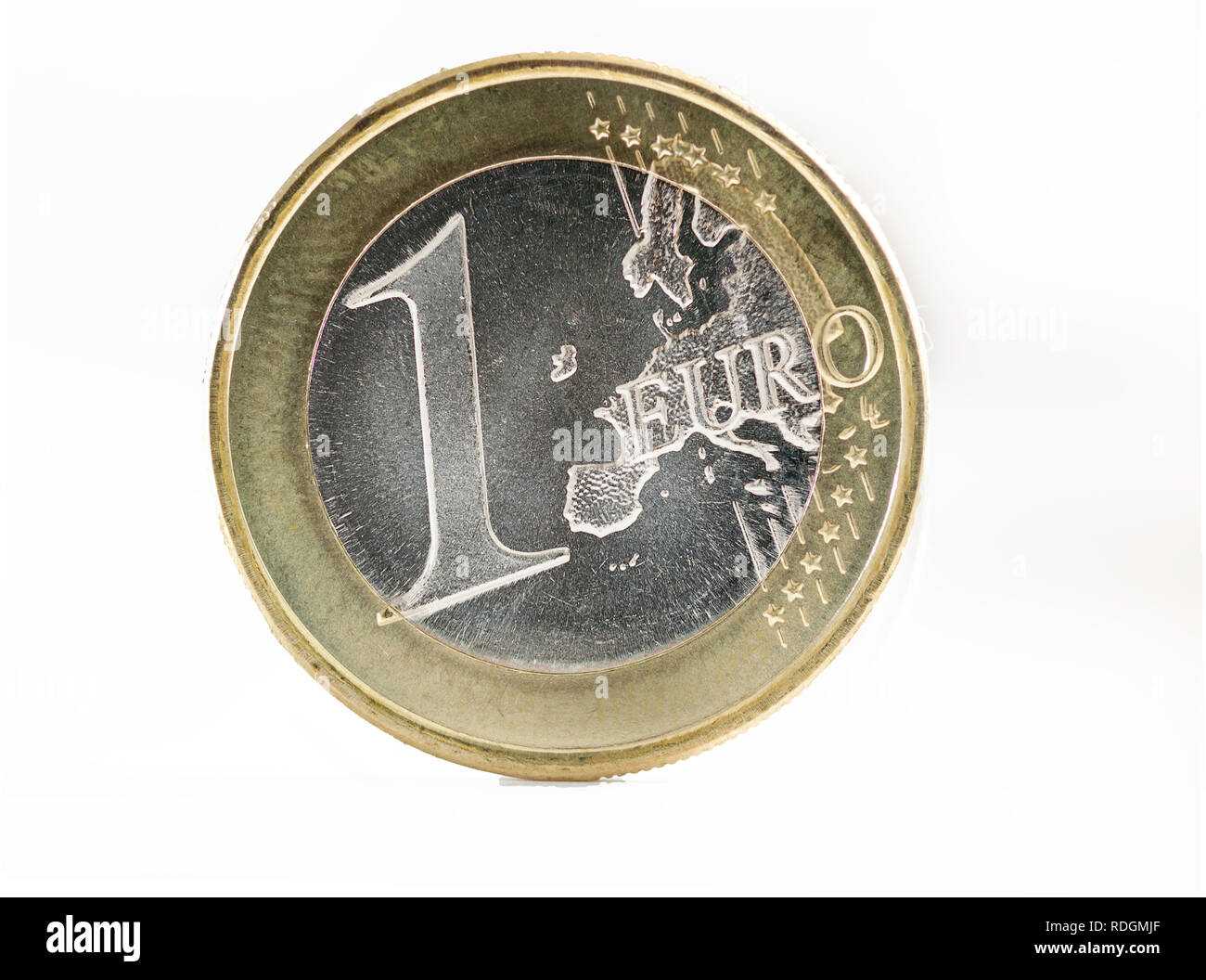 One euro coin on white. Without the map of the united kingdom. Brexit ...