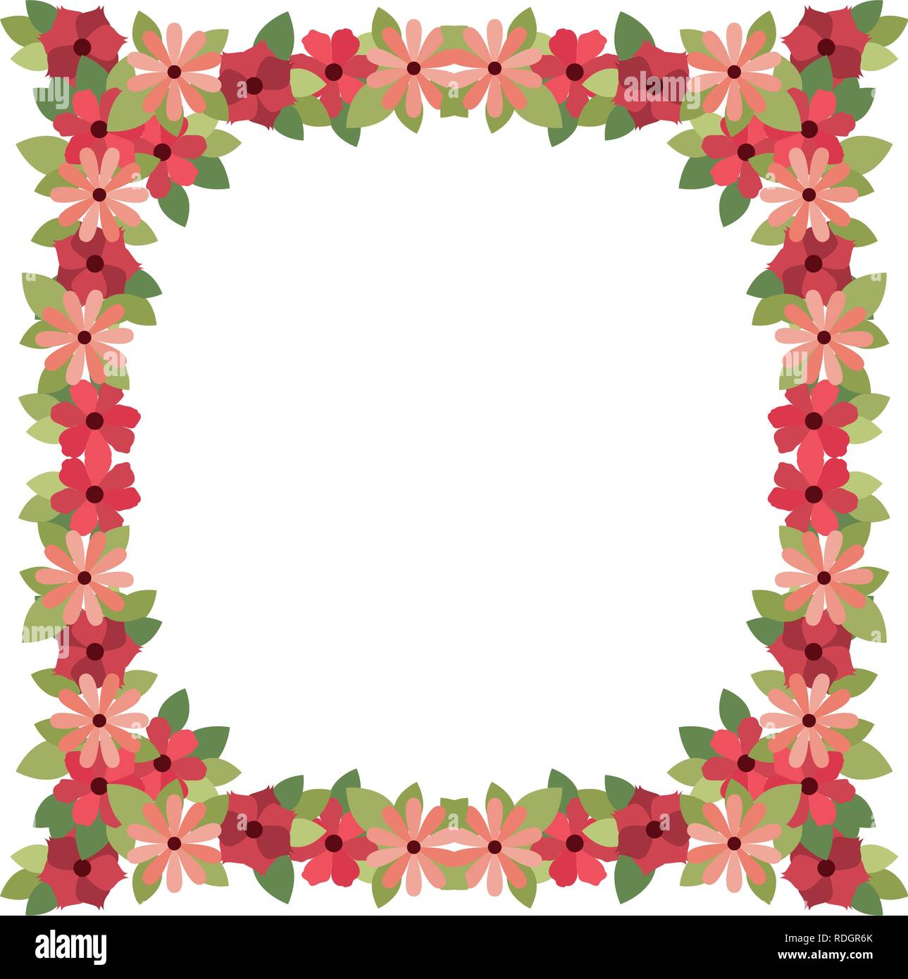 frame with flowers isolated icon Stock Vector Image & Art - Alamy