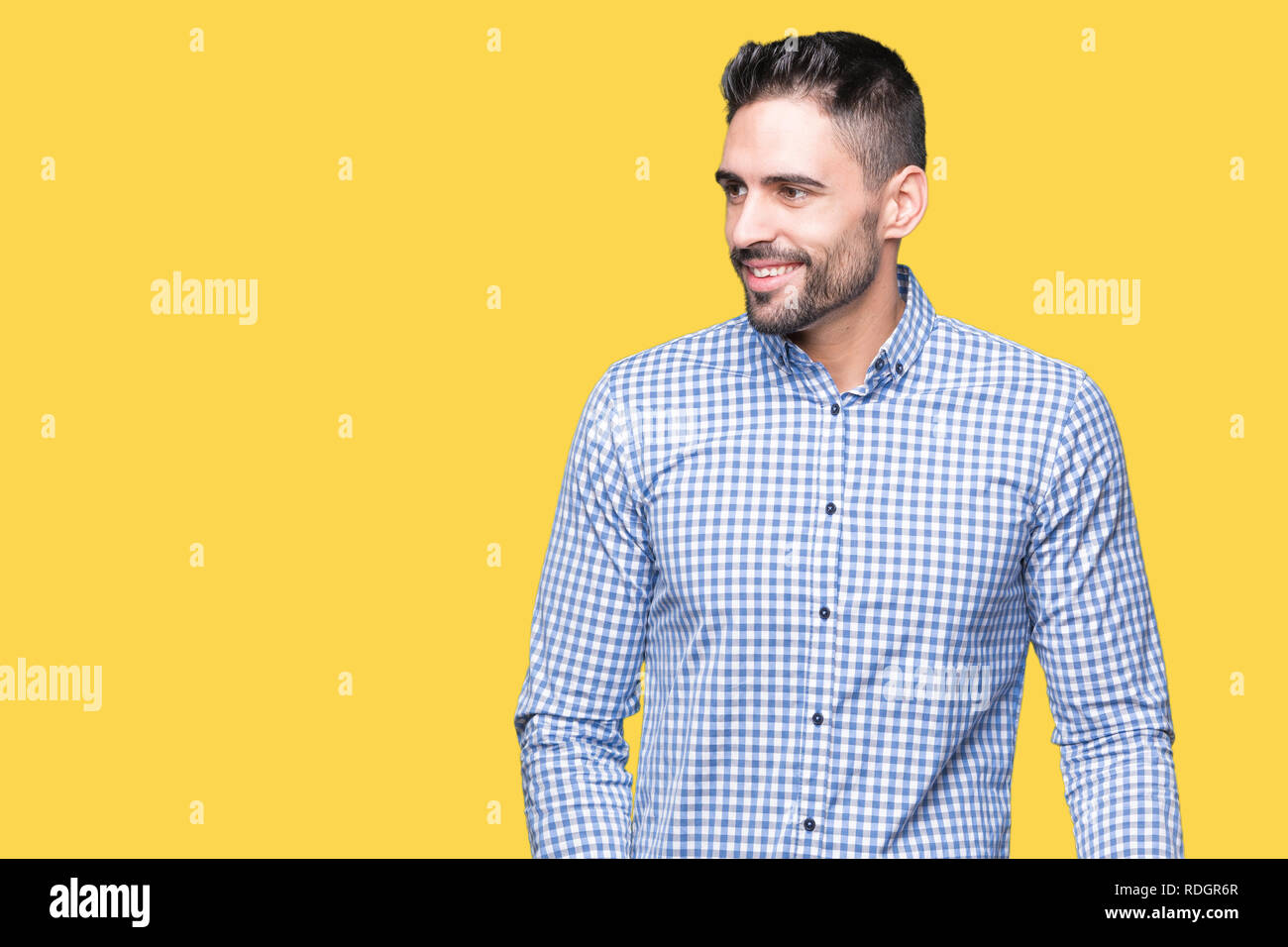 Young handsome man over isolated background looking away to side with ...