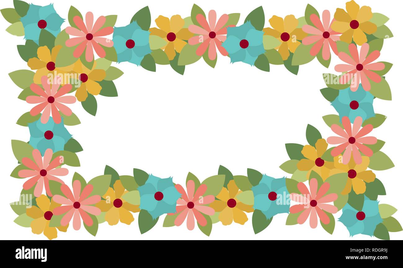 frame with flowers isolated icon Stock Vector Image & Art - Alamy