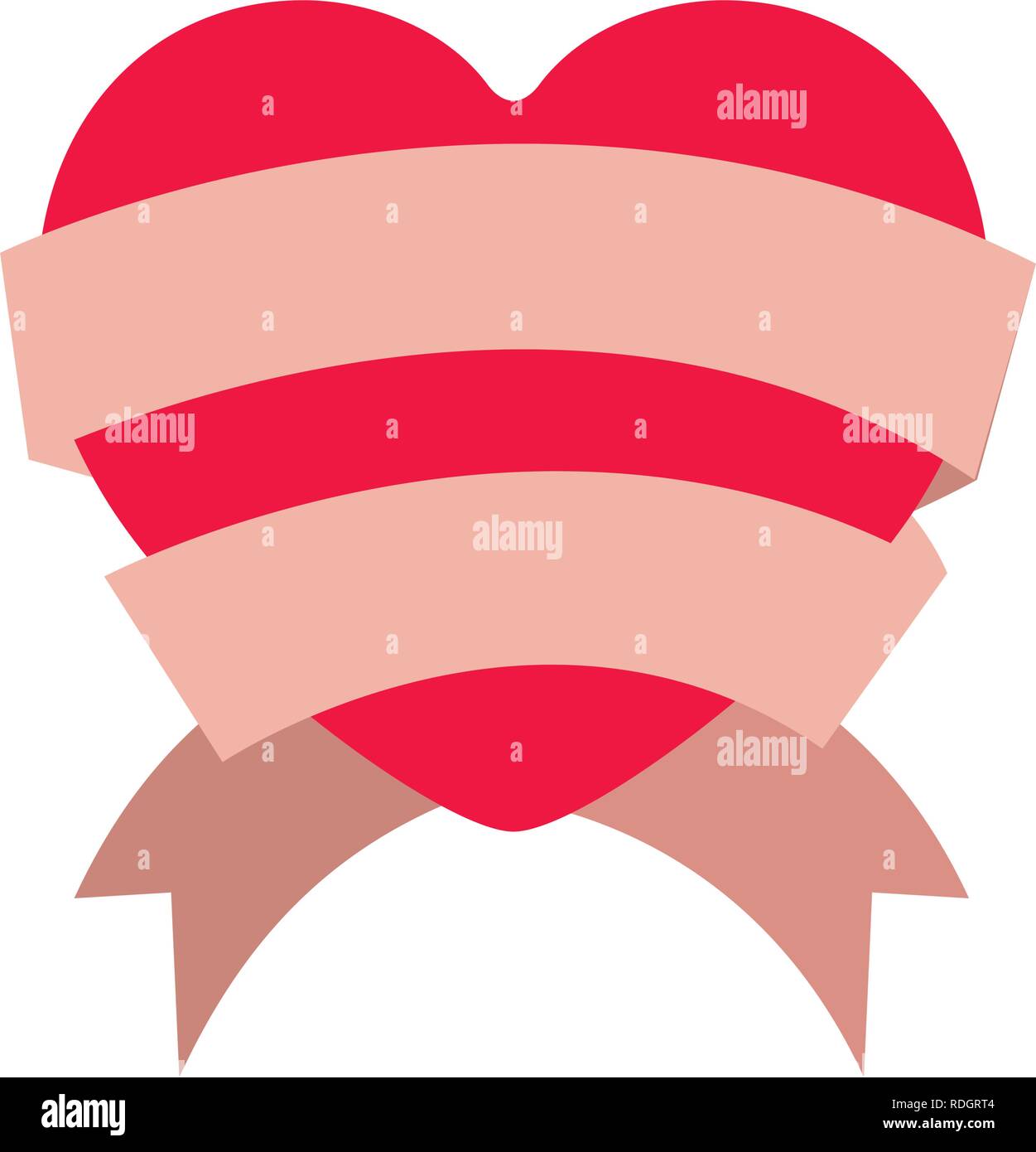 heart with ribbon isolated icon Stock Vector Image & Art - Alamy