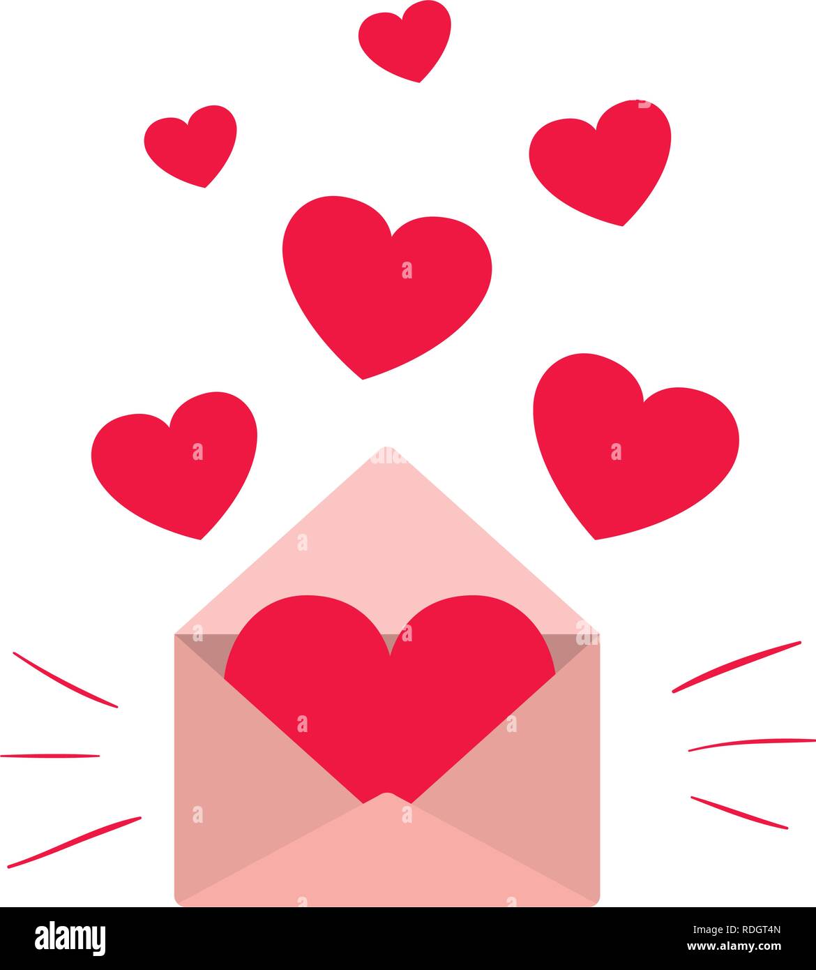 envelope of letter with heart isolated icon Stock Vector Image & Art ...