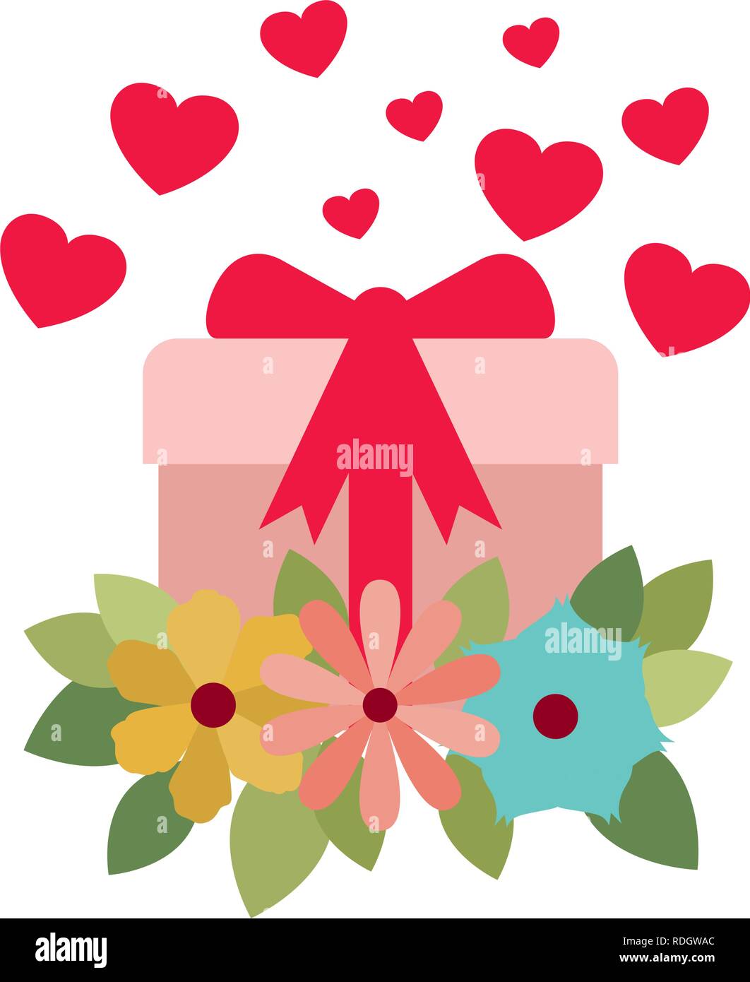 gift box with hearts isolated icon Stock Vector Image & Art - Alamy