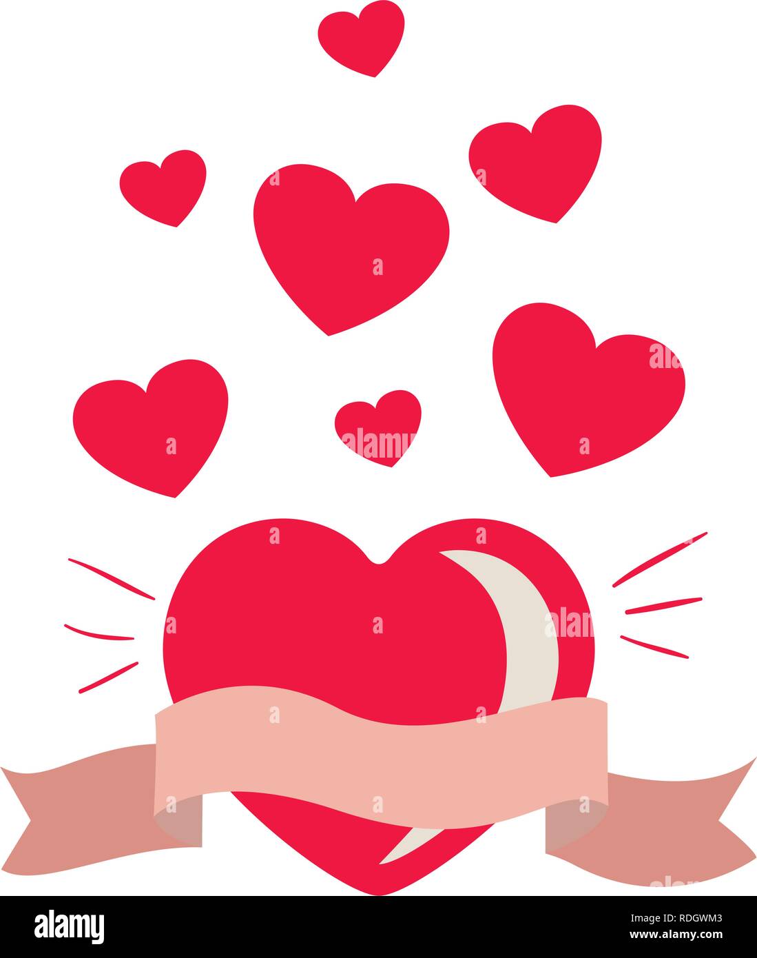 heart with ribbon isolated icon Stock Vector Image & Art - Alamy