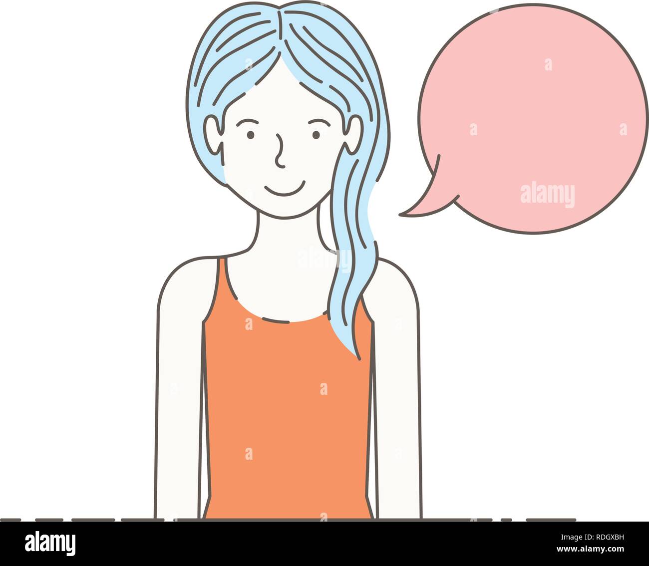 young woman with speech bubble avatar character Stock Vector Image ...
