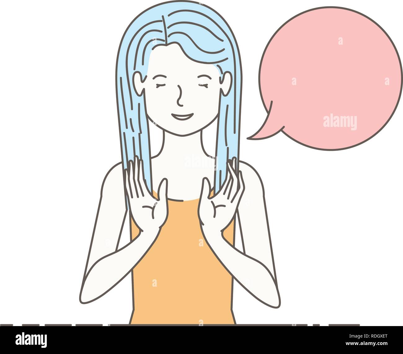 young woman with speech bubble avatar character Stock Vector Image ...
