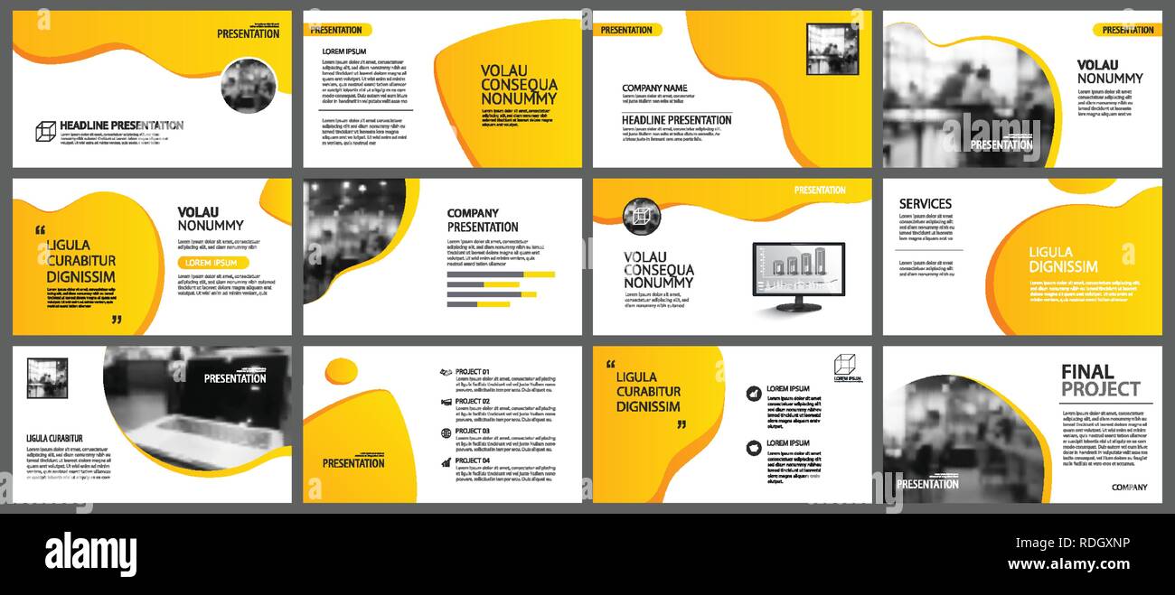 Presentation and slide layout background. Design yellow and orange ...