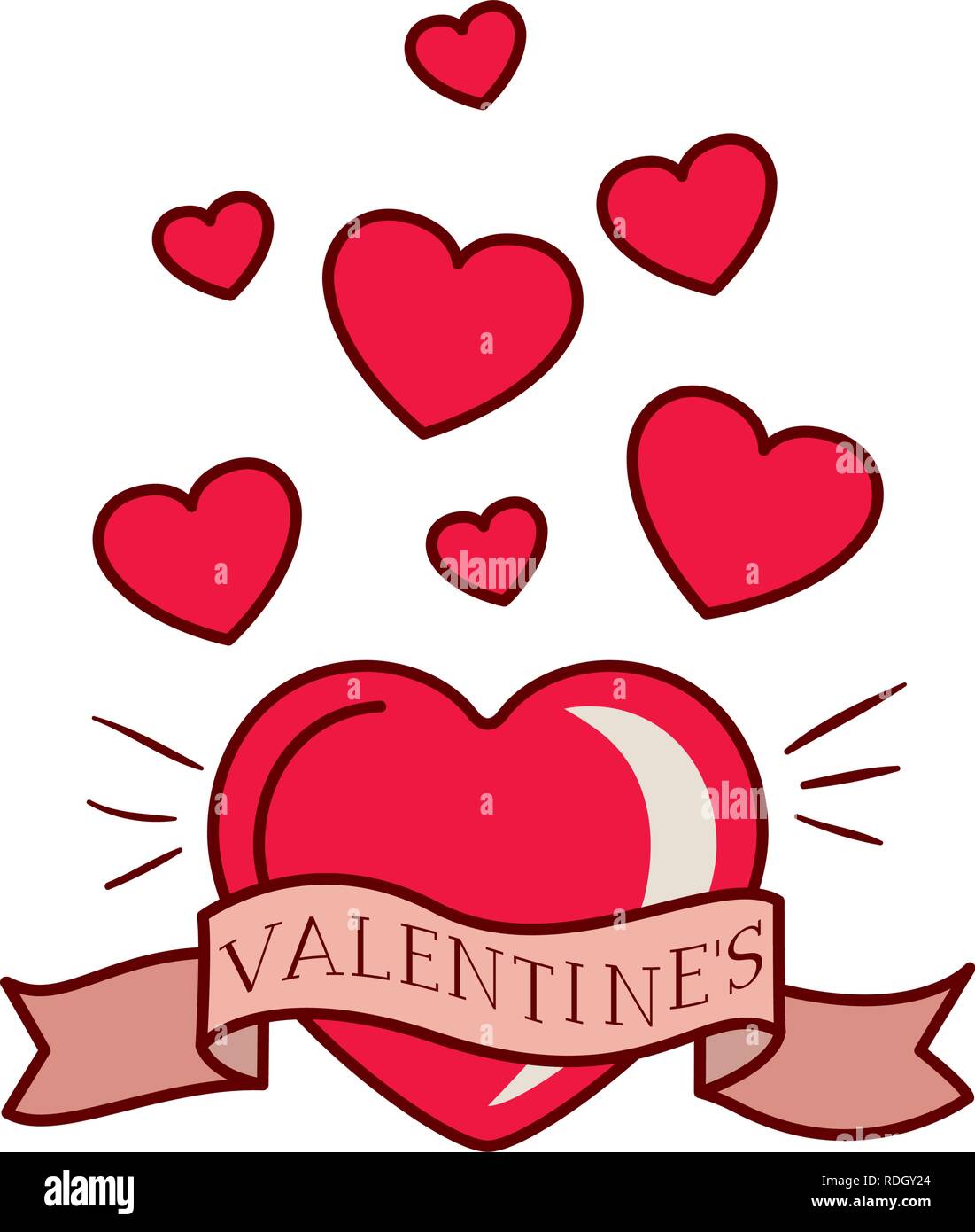 heart with ribbon isolated icon Stock Vector Image & Art - Alamy