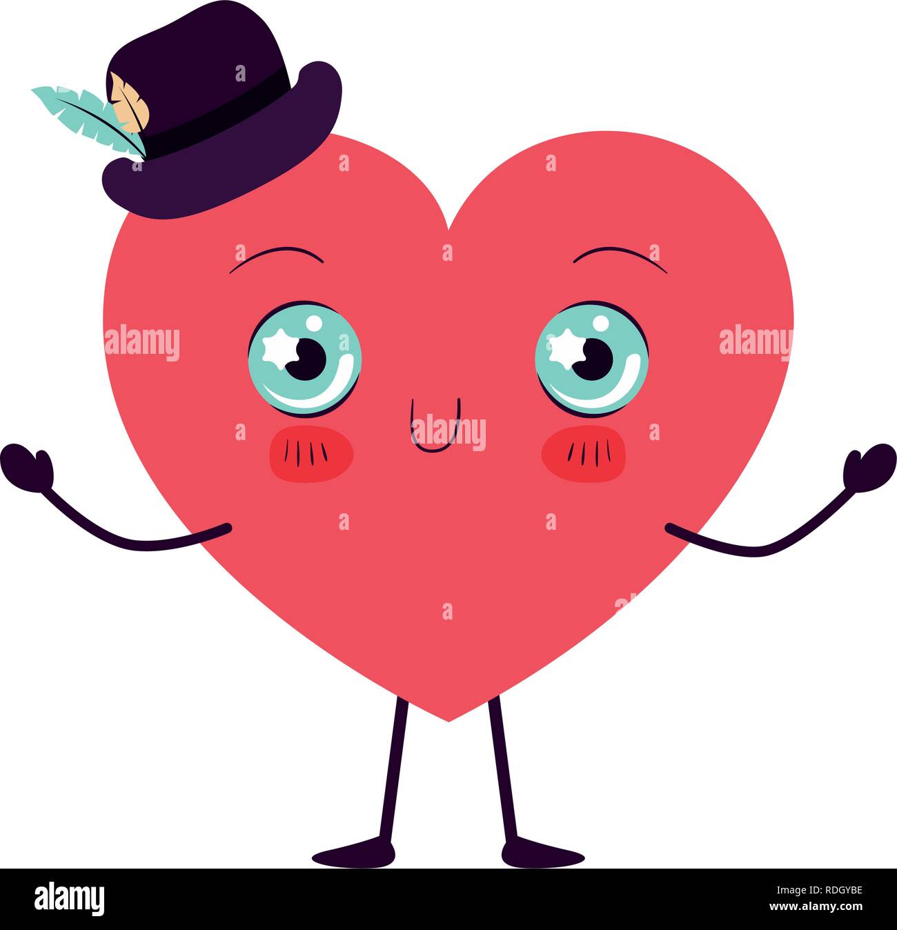 heart love kawaii character Stock Vector Image & Art - Alamy