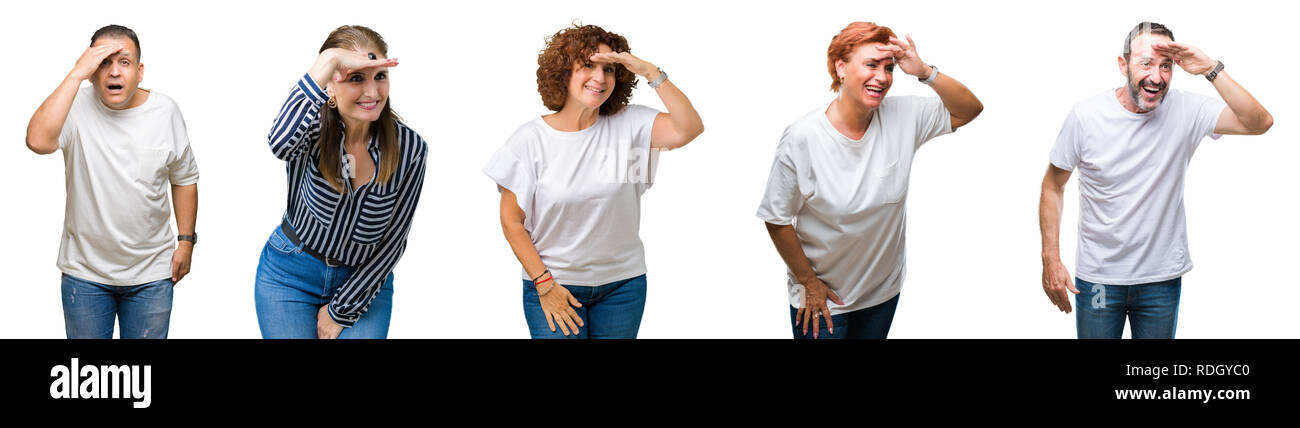 Group of people looking over distance hi-res stock photography and ...