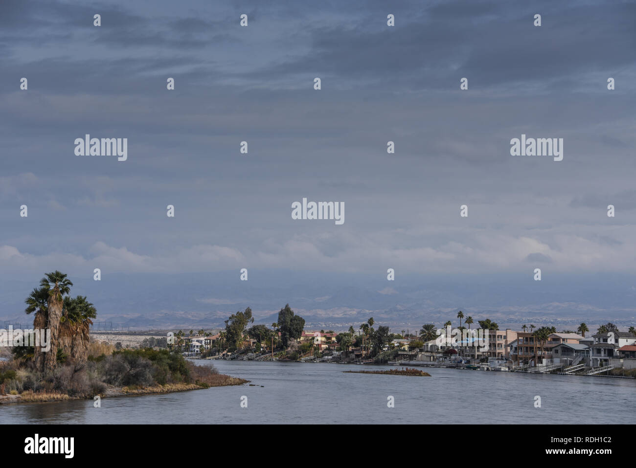 Bullhead City, Arizona from the Nevada side of the Colorado River Stock ...