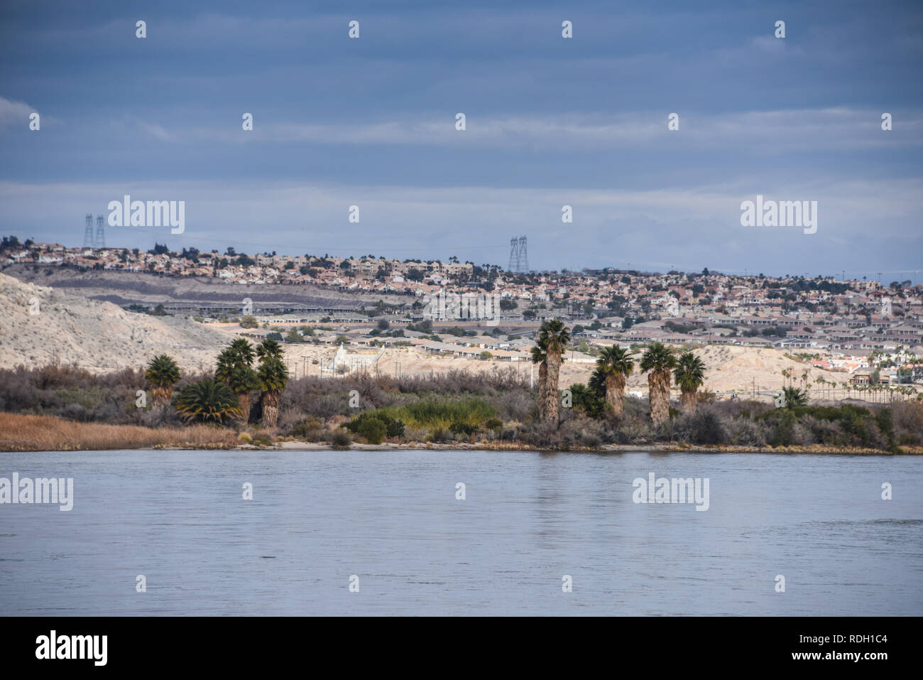 Bullhead City, Arizona, from the Nevada side of the Colorado River ...