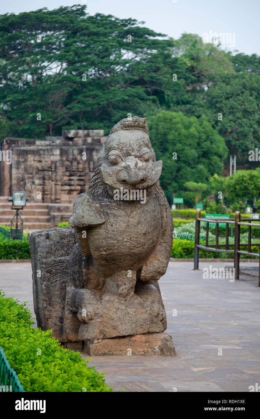 Simha-gaja (Lion-Elephant) Sculpture at Sun Temple, Konark. The ...