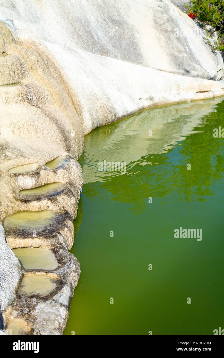 A lake done by petrified waterfall, Hierve el Agua, Oaxaca, Mexico ...