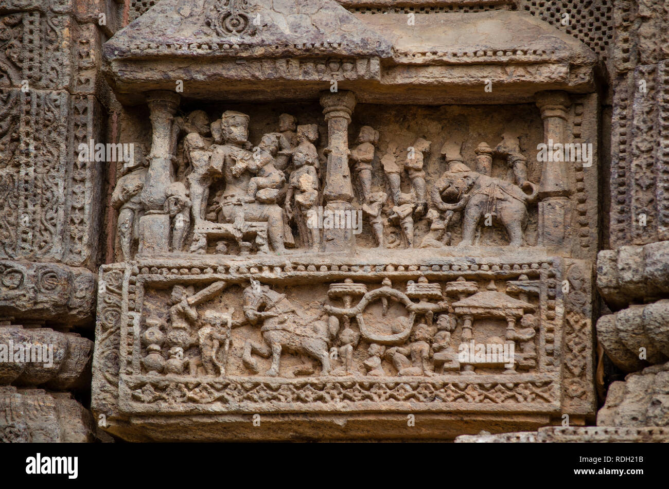Details of facade at Konark Sun Temple Stock Photo - Alamy