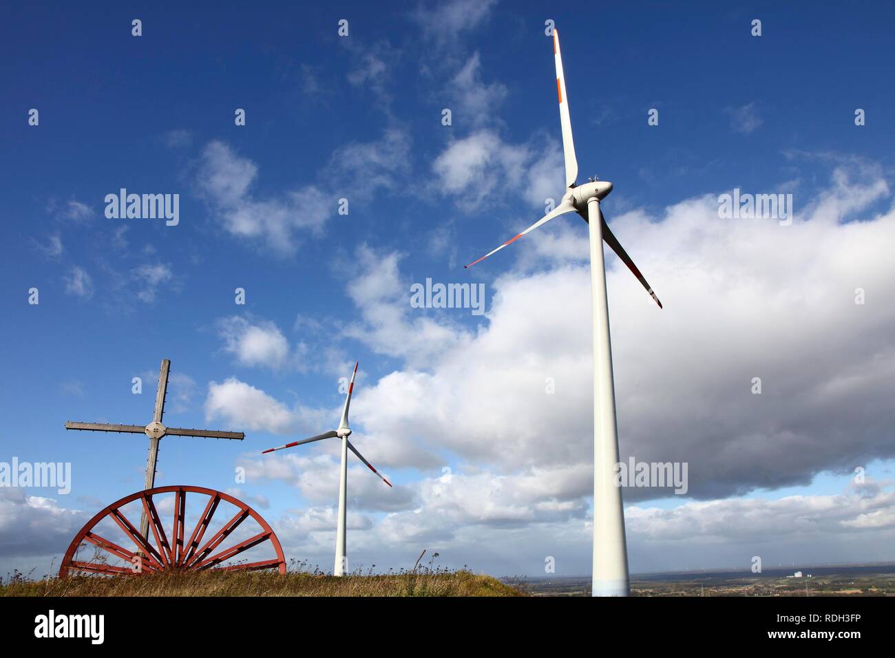 Wind energy plant on a spoil tip in Scholven, Gelsenkirchen, North ...