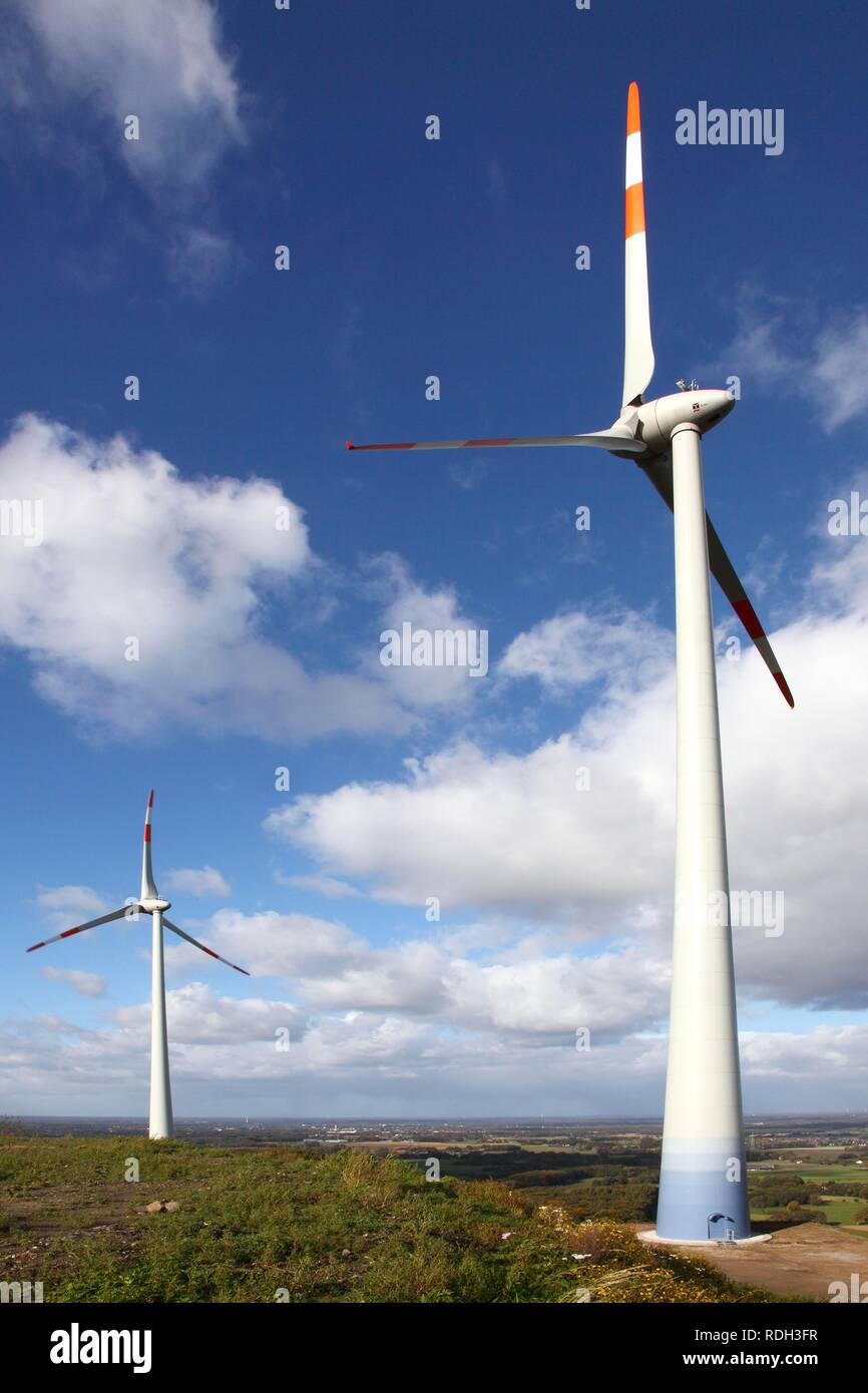 Wind energy plant on a spoil tip in Scholven, Gelsenkirchen, North ...