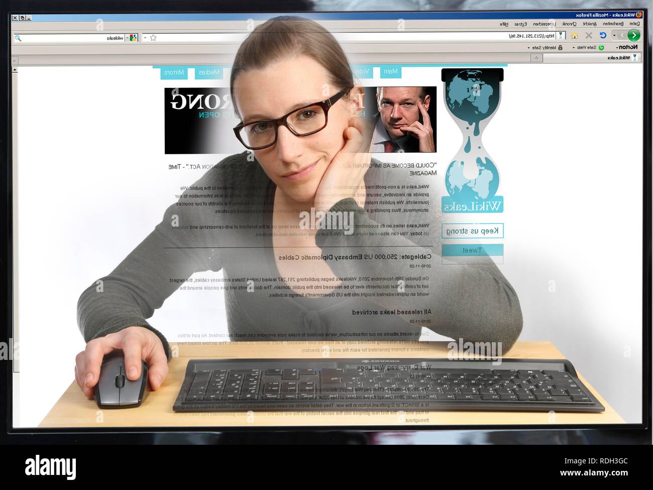 Woman looks web page hi-res stock photography and images - Alamy