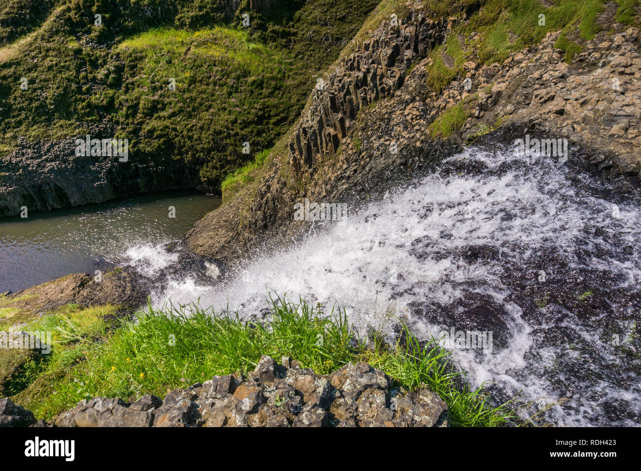 Waterfall seen from above, North Table Mountain Ecological Reserve ...