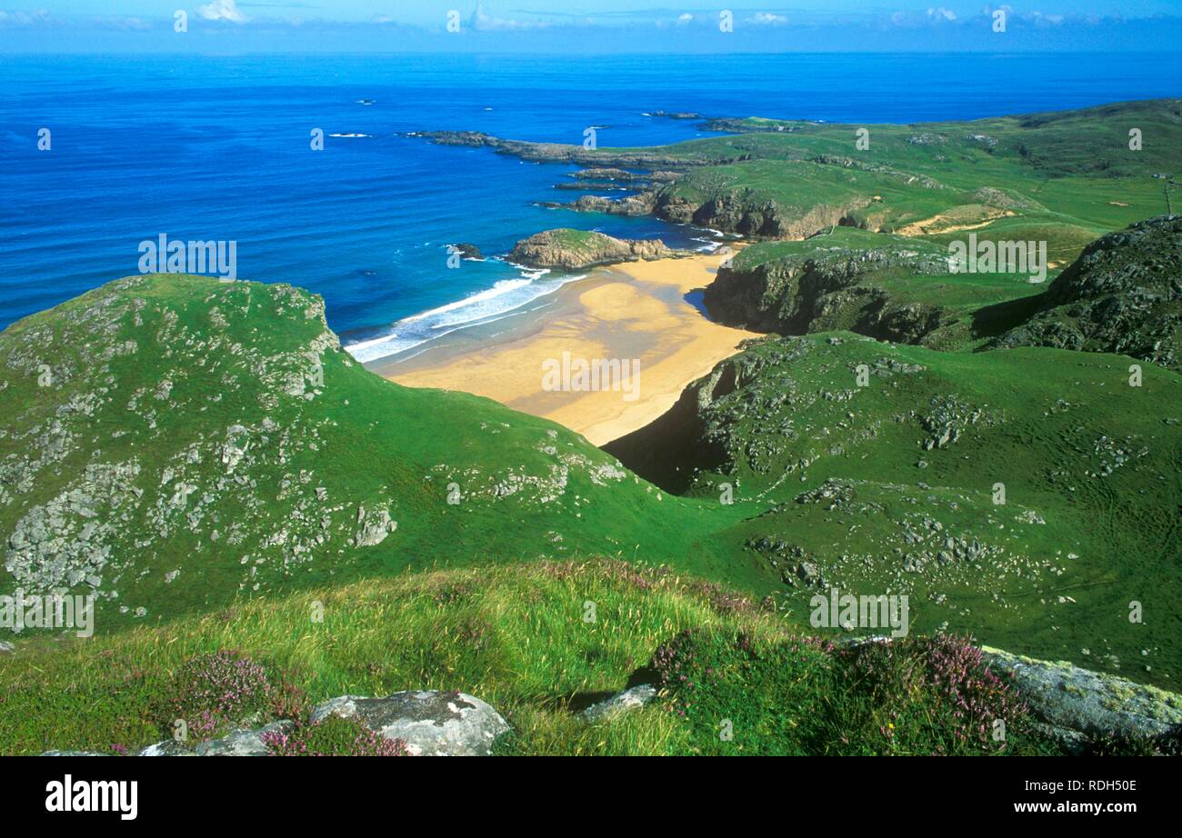 Beach near Melmore Head on the northern coast of County Donegal ...