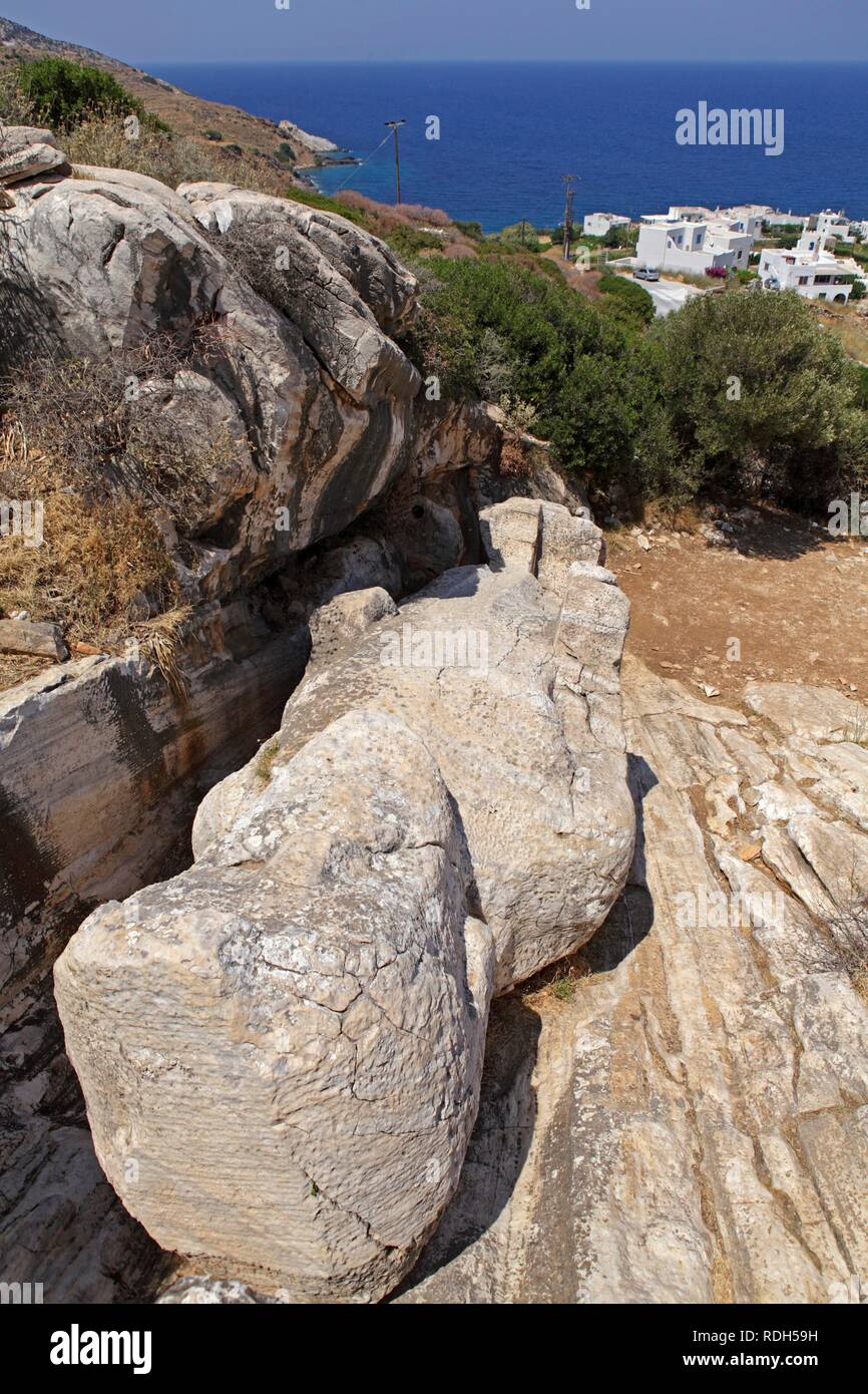 Kouros near Apolonas, Naxos island, Cyclades, Aegean Sea, Greece ...