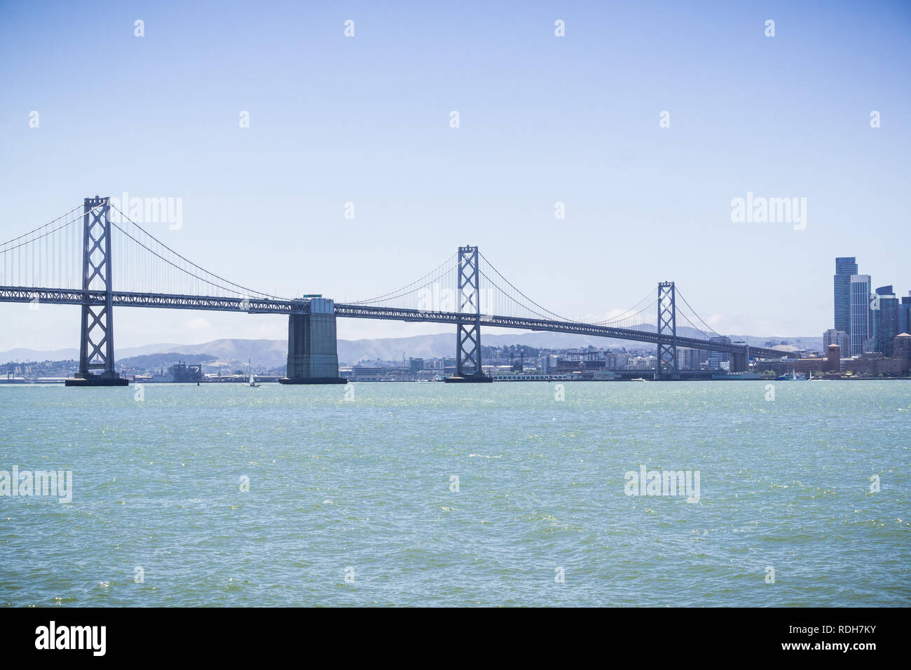 The Bay Bridge spanning from Yerba Buena Island to San Francisco Stock ...