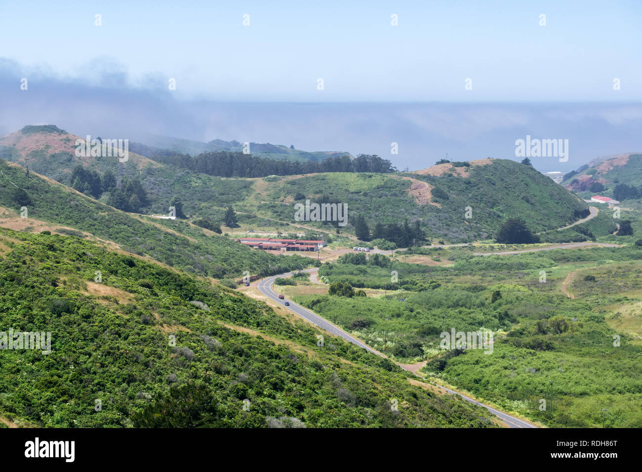 Landscape in Marin Headlands State Park, San Francisco bay, California ...