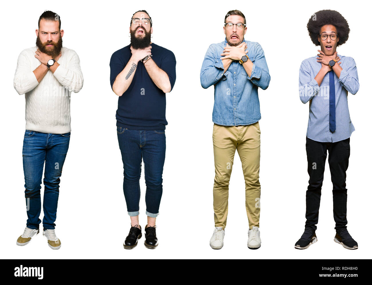 Collage frustrated portrait shouting Cut Out Stock Images & Pictures ...