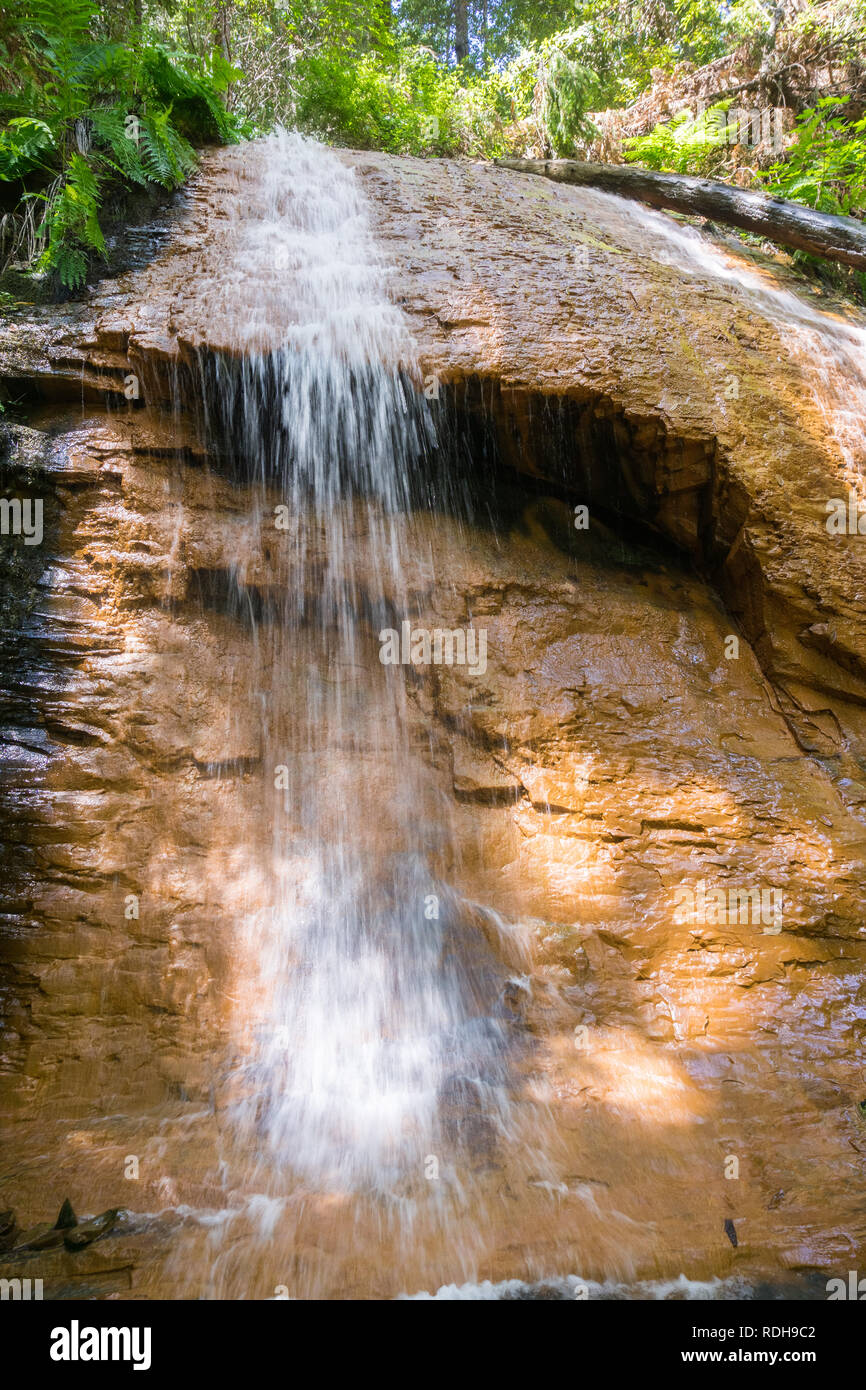Waterfall in Big Basin State park, San Francisco bay area, California ...