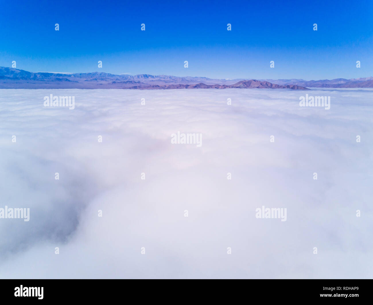 Camanchaca (Humidity from the sea) creates morning clouds at Atacama ...
