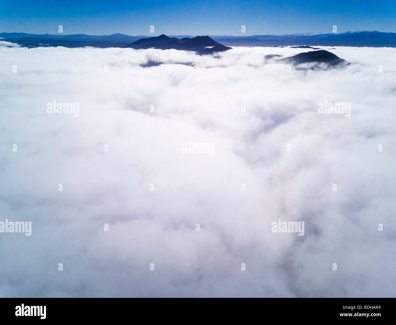 Camanchaca (Humidity from the sea) creates morning clouds at Atacama ...