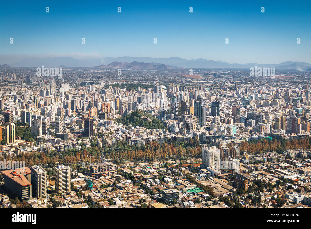 Aerial view of downtown Santiago - Santiago, Chile Stock Photo - Alamy