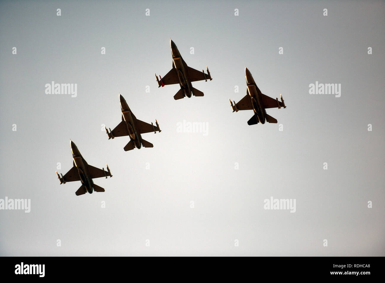 F-16 Fighting Falcon multirole fighters fly overhead as the Texas ...