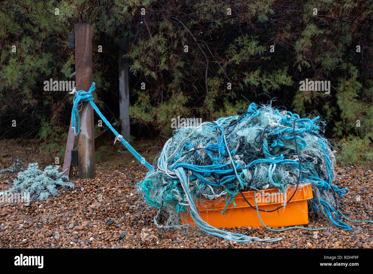 Fishing nets washed ashore Stock Photo - Alamy