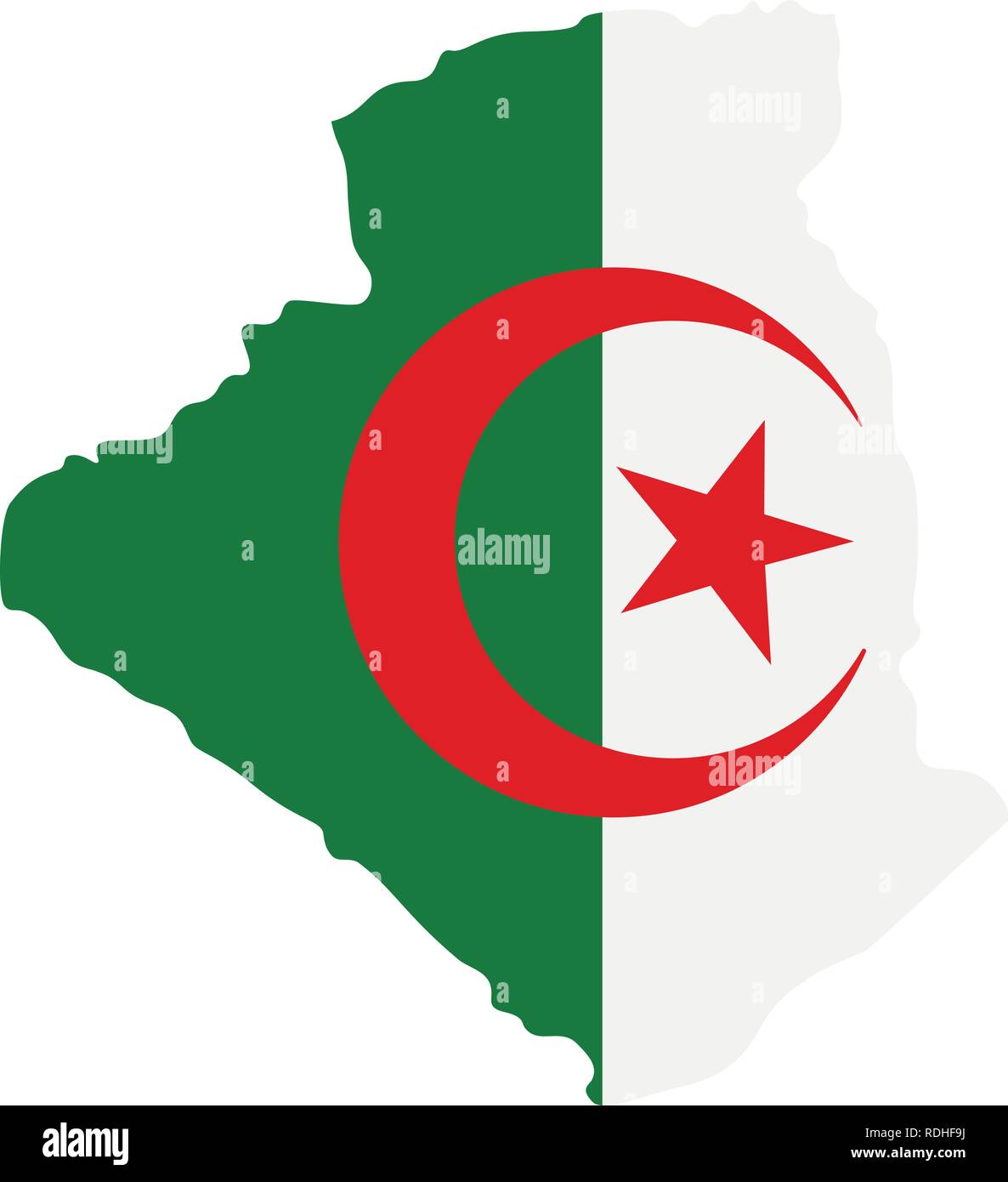 map of Algeria with flag inside. Algeria map vector illustration Stock ...