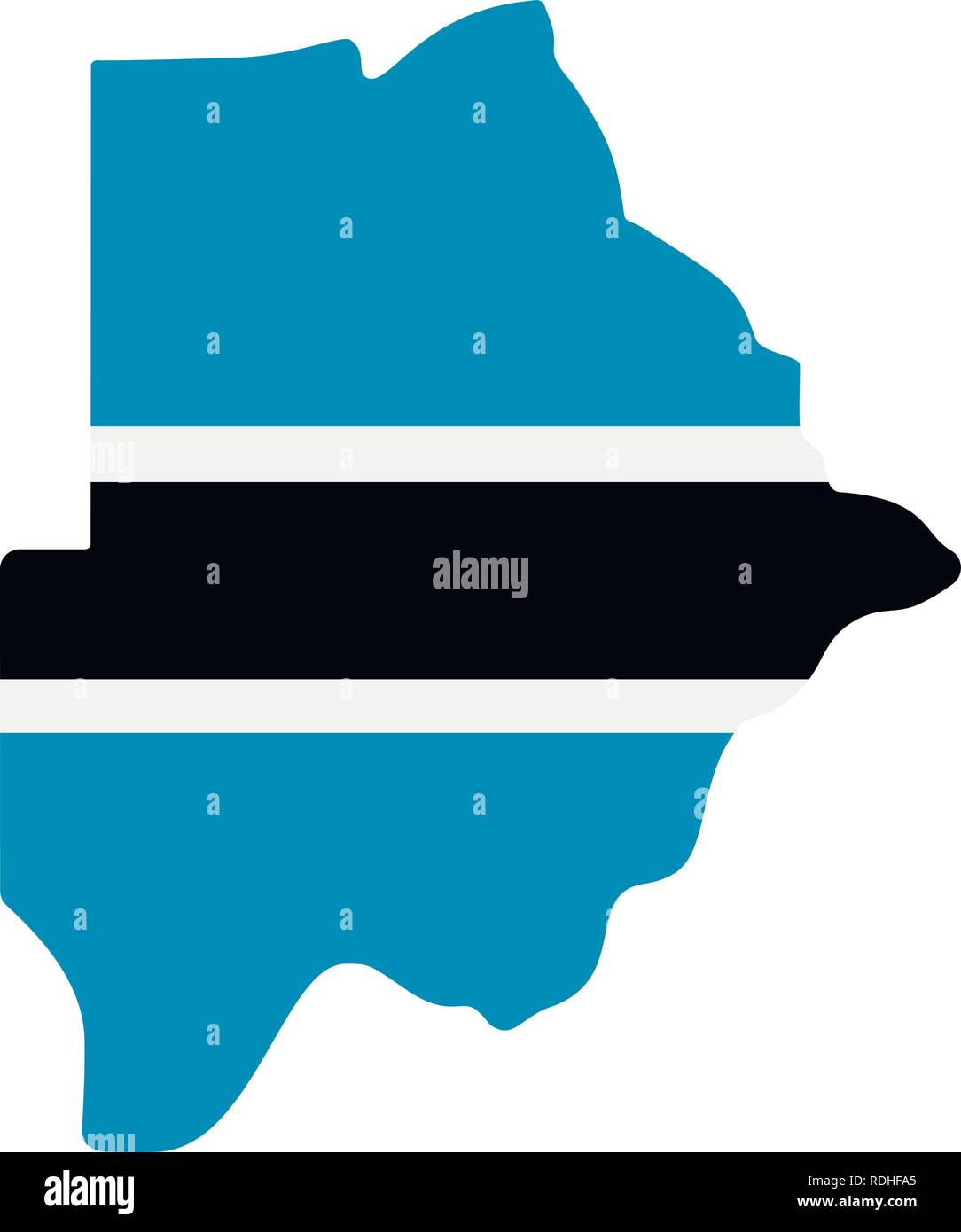 map of Botswana with flag inside. Botswana map vector illustration ...